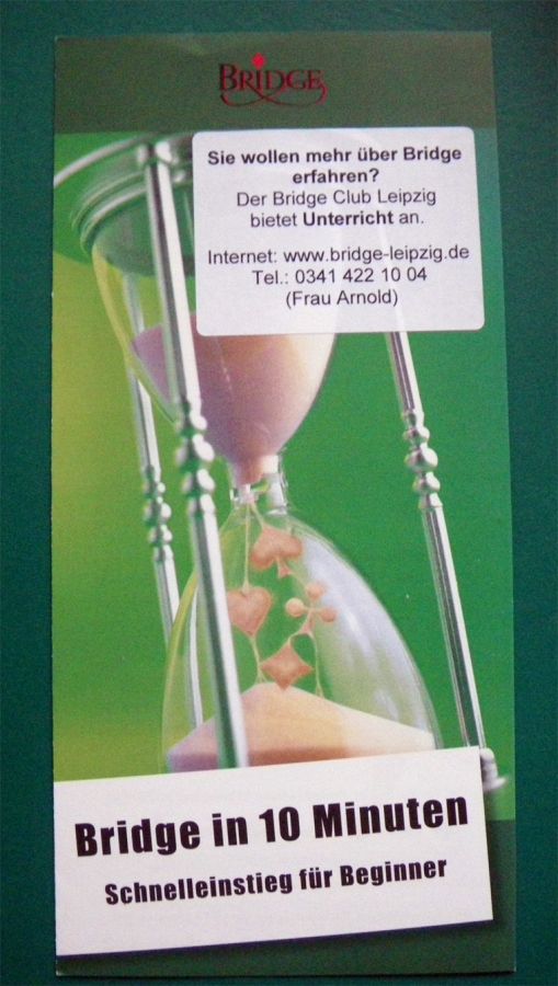 Flyer mit Club-Aufkleber – Bridge Club Leipzig e. V.